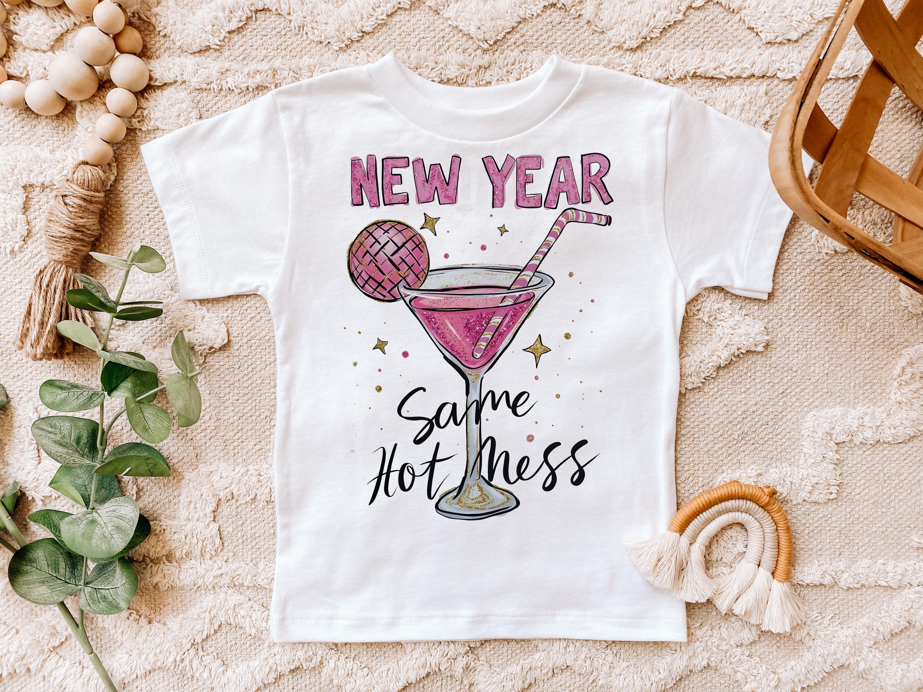 New Year Hot Mess PNG Funny Drinking Martini Design Alcohol Party Art ...