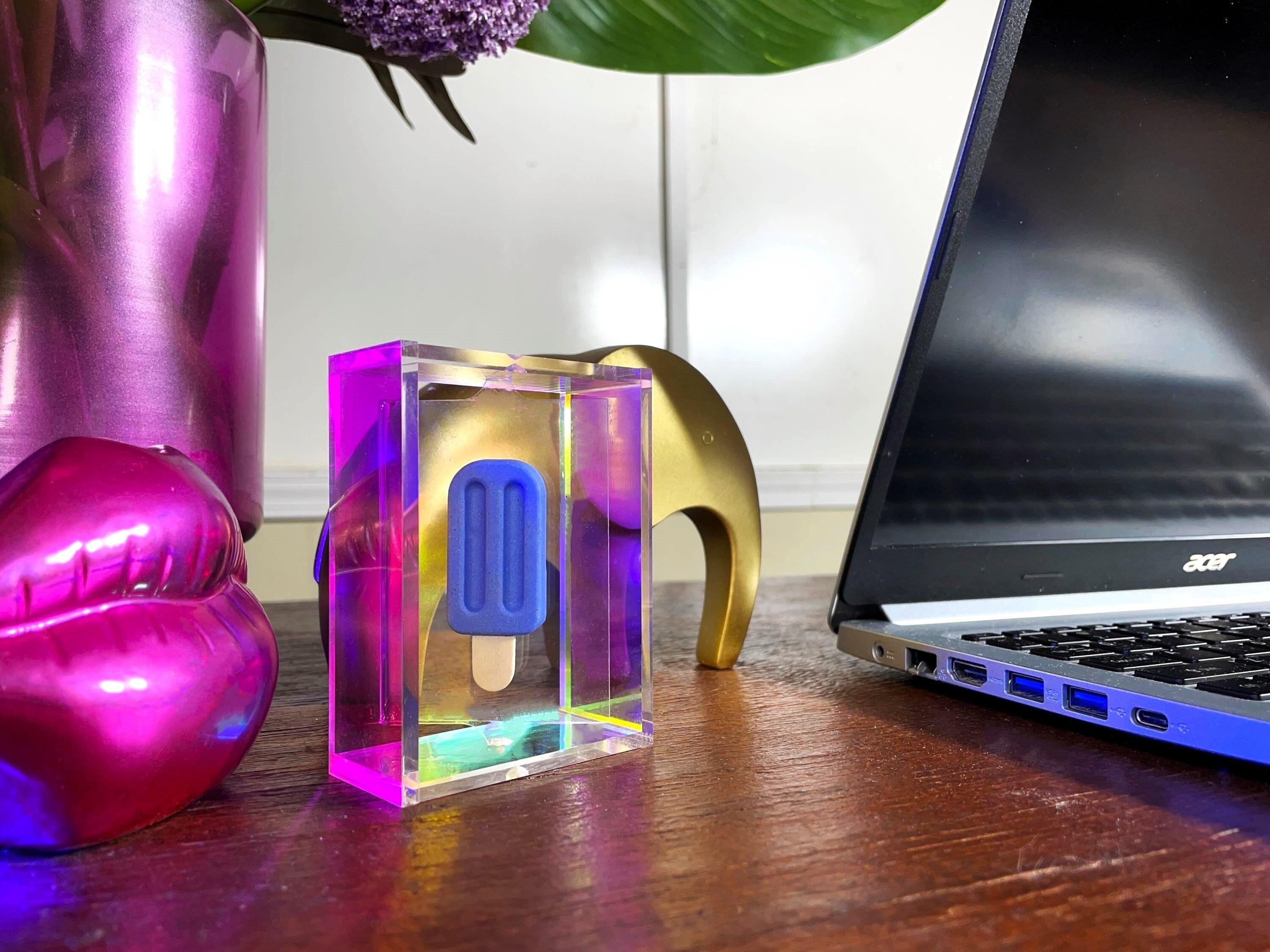 Custom Popsicle Resin Art Modern Home & Office Decor Handmade Desktop ...