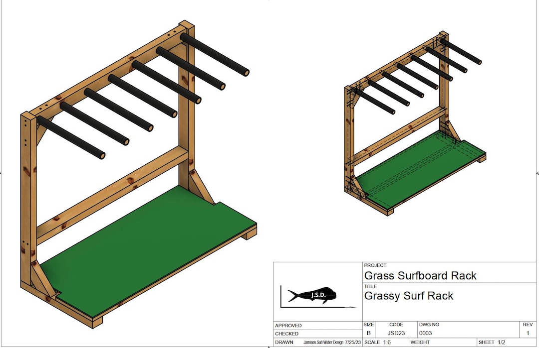 DIY Surfboard Rack Blueprints - Etsy