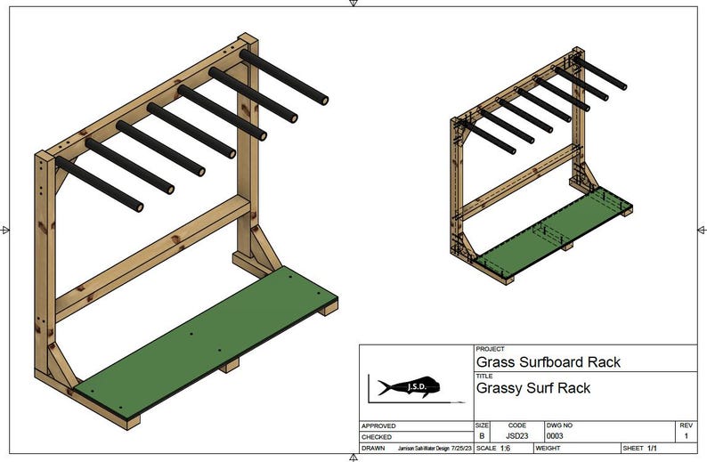 DIY Surfboard Rack Blueprints - Etsy