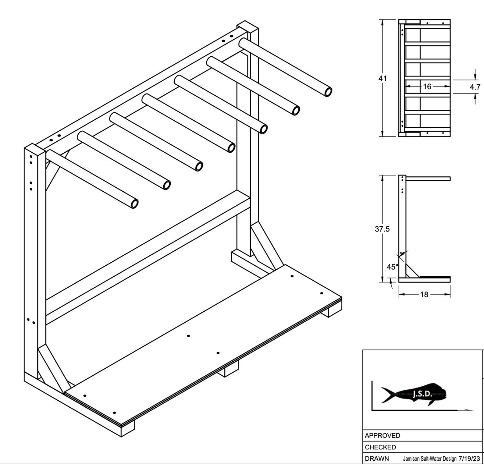 DIY Surfboard Rack Blueprints - Etsy