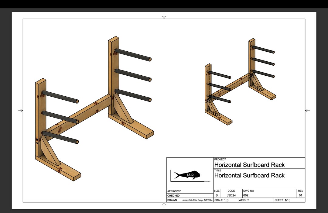 DIY Surfboard Rack Blueprints, for Longboards - Etsy