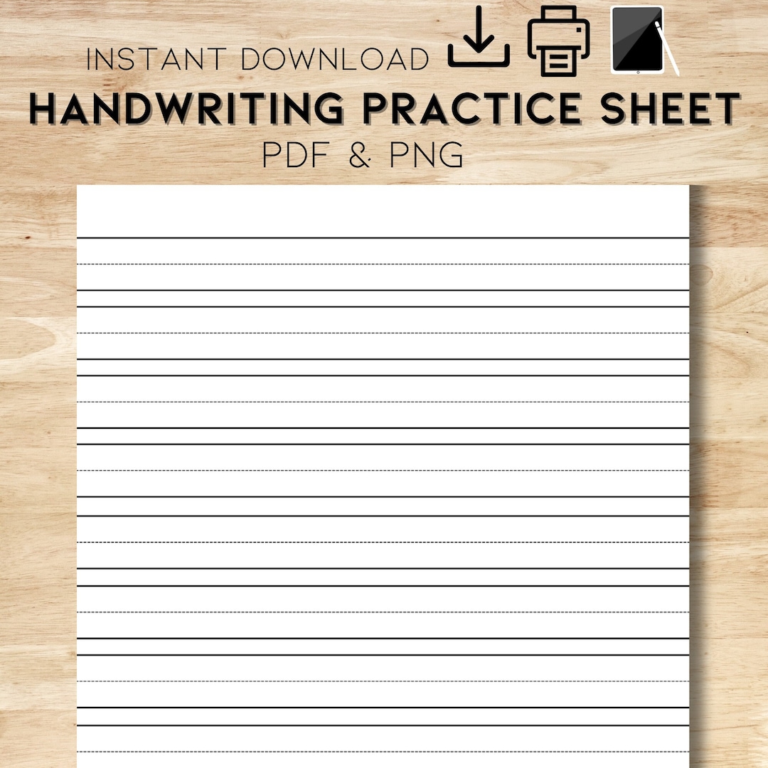 Handwriting Practice Page - Etsy