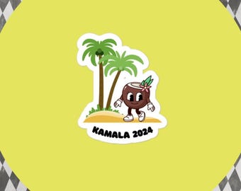 Kamala Harris 2024 Coconut Tree Sticker - Etsy