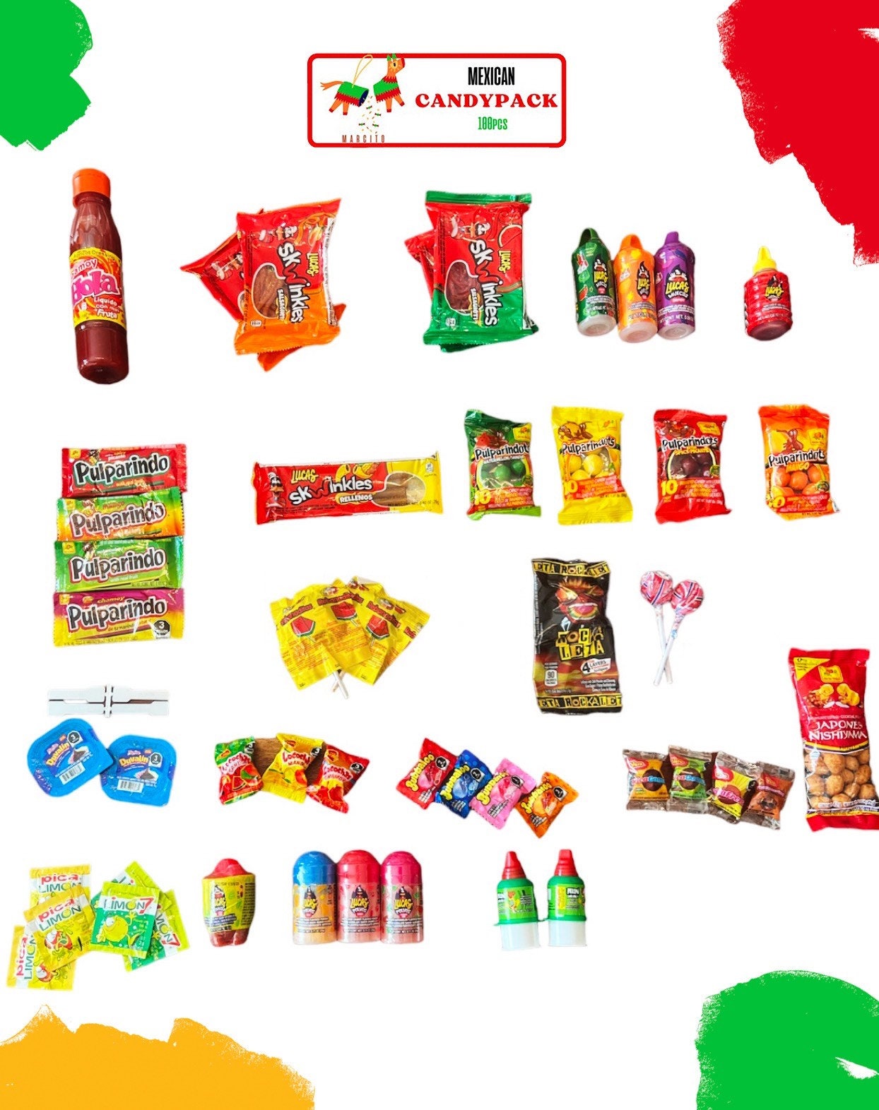Mexican Candy Pack Assorted Mexican Candy Variety Pack, 100 Pieces ...