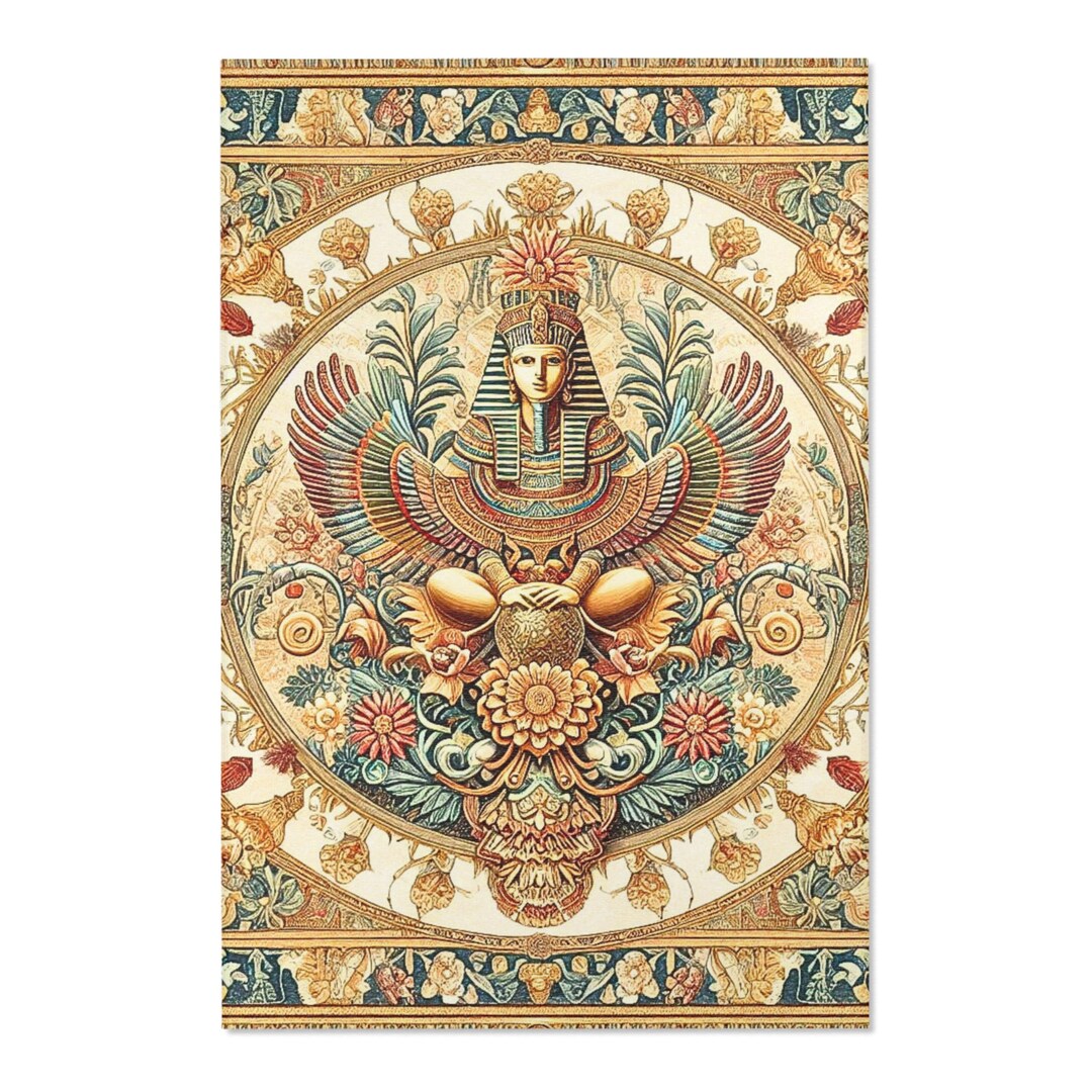 Ancient Egyptian Style Area Rugs, Colorful Rugs for Bedroom, Modern ...