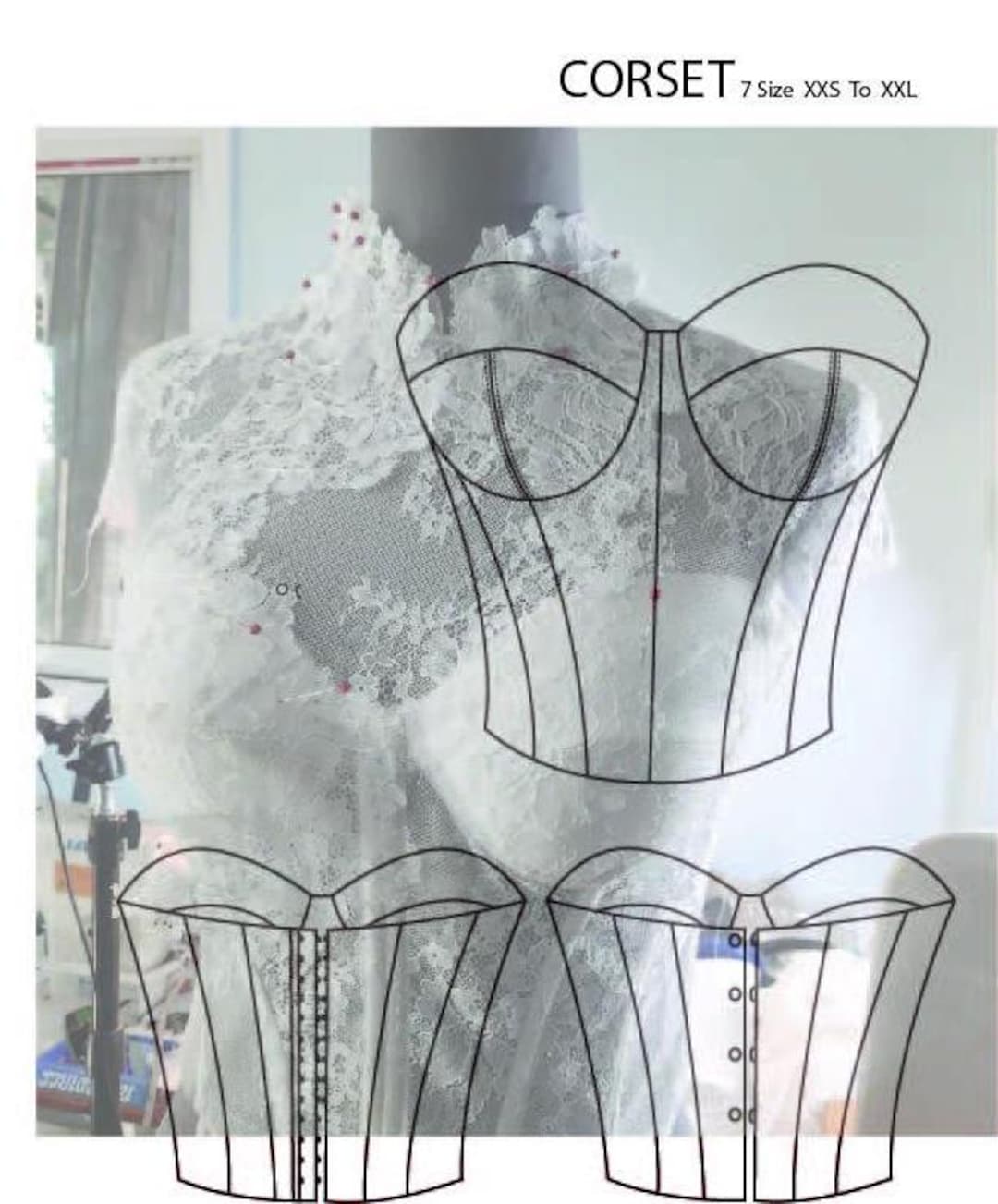 Corset,pattern for Sewing Bustier Top Pattern, PDF Pattern Corset With ...