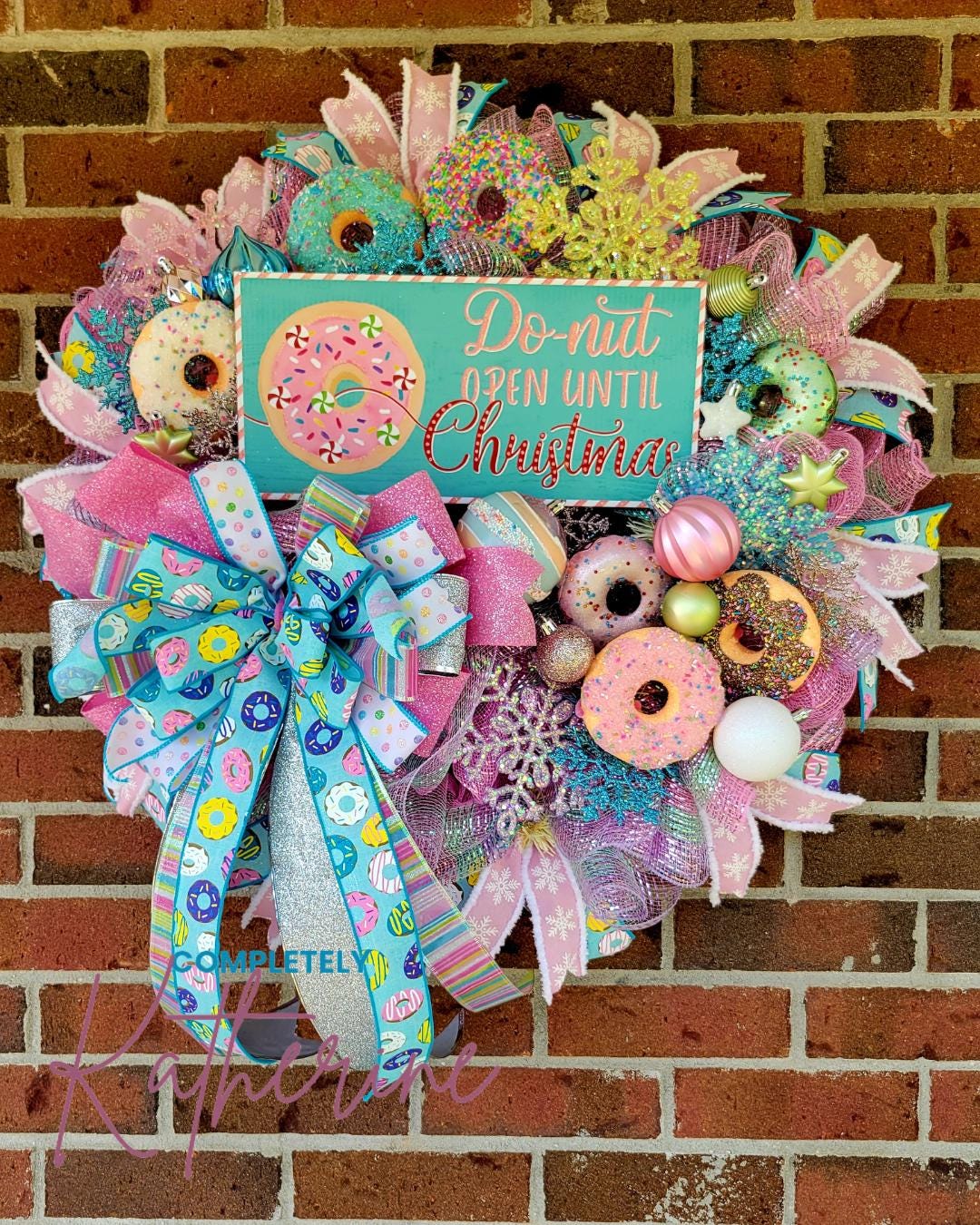 Donut Christmas Wreath: Candyland Holiday Door Decor - Etsy