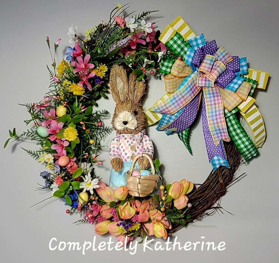 Peter Rabbit Wreath, Easter Wreath Spring Wreath, Easter Door Decor ...
