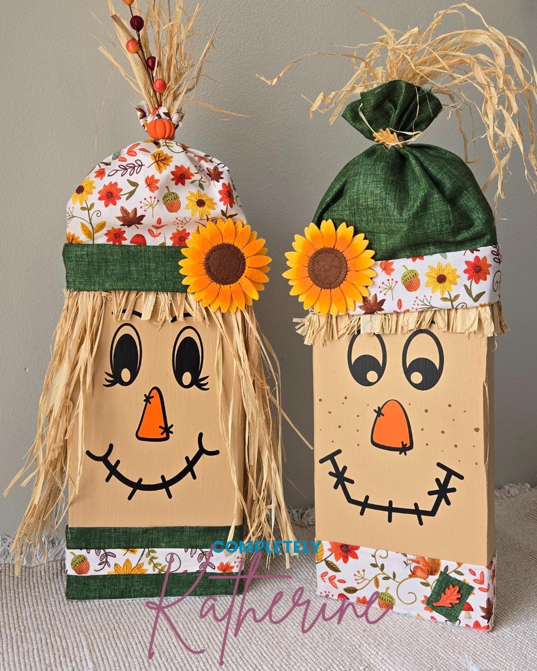Wood Block Scarecrow Couple: Autumn Shelf Decor - Etsy