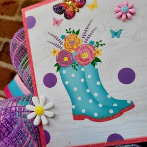 Spring Rain Boot, Spring Door Decor, Entry Wreath, Rain Boot Wreath ...