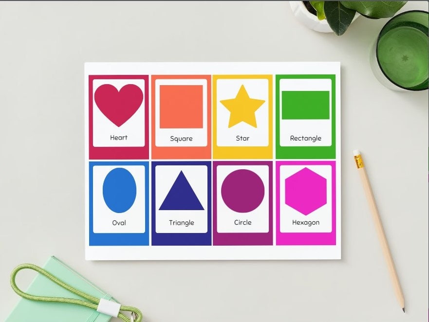 Shapes Flashcards for Kids - Etsy