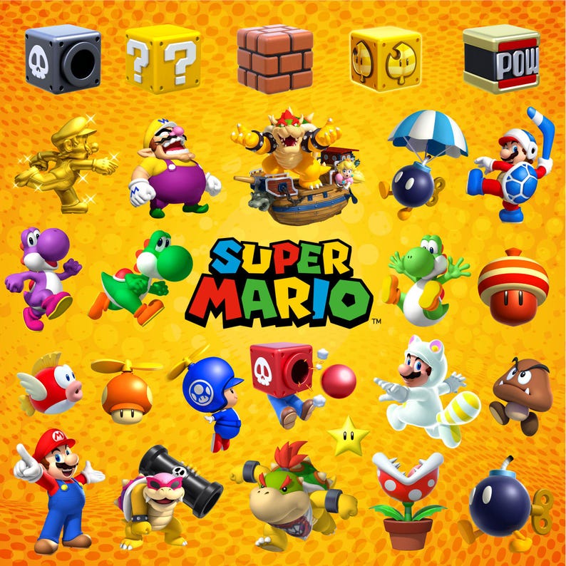 SUPER MARIO BROS Png 300 Dpi More Than 200 Images - Etsy