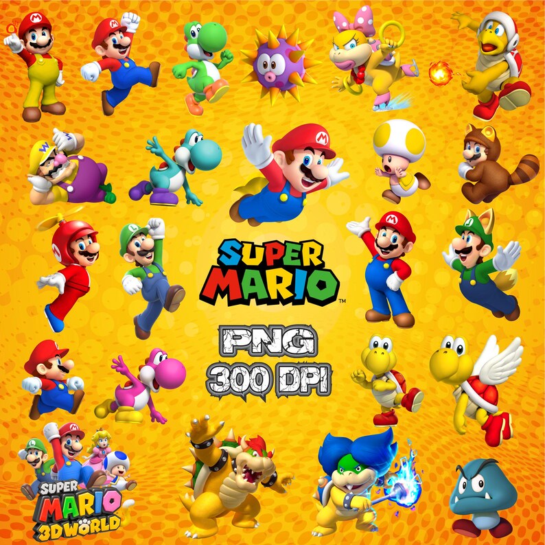 SUPER MARIO BROS Png 300 Dpi More Than 200 Images - Etsy