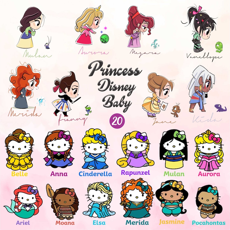Vectorized DISNEY Baby PRINCESSES - Etsy