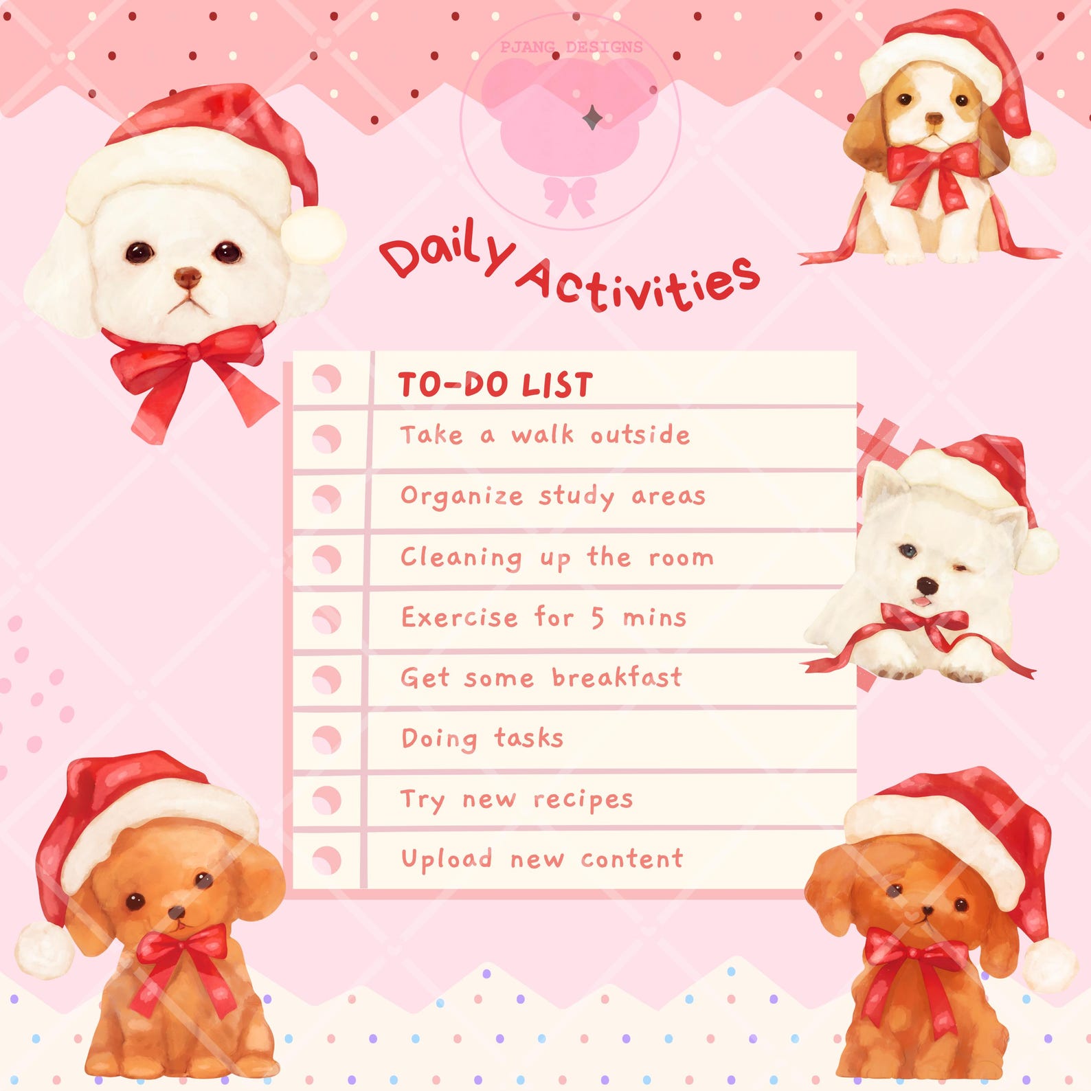 Watercolor Christmas Puppy Clipart Cute Santa Puppy Illustrations ...