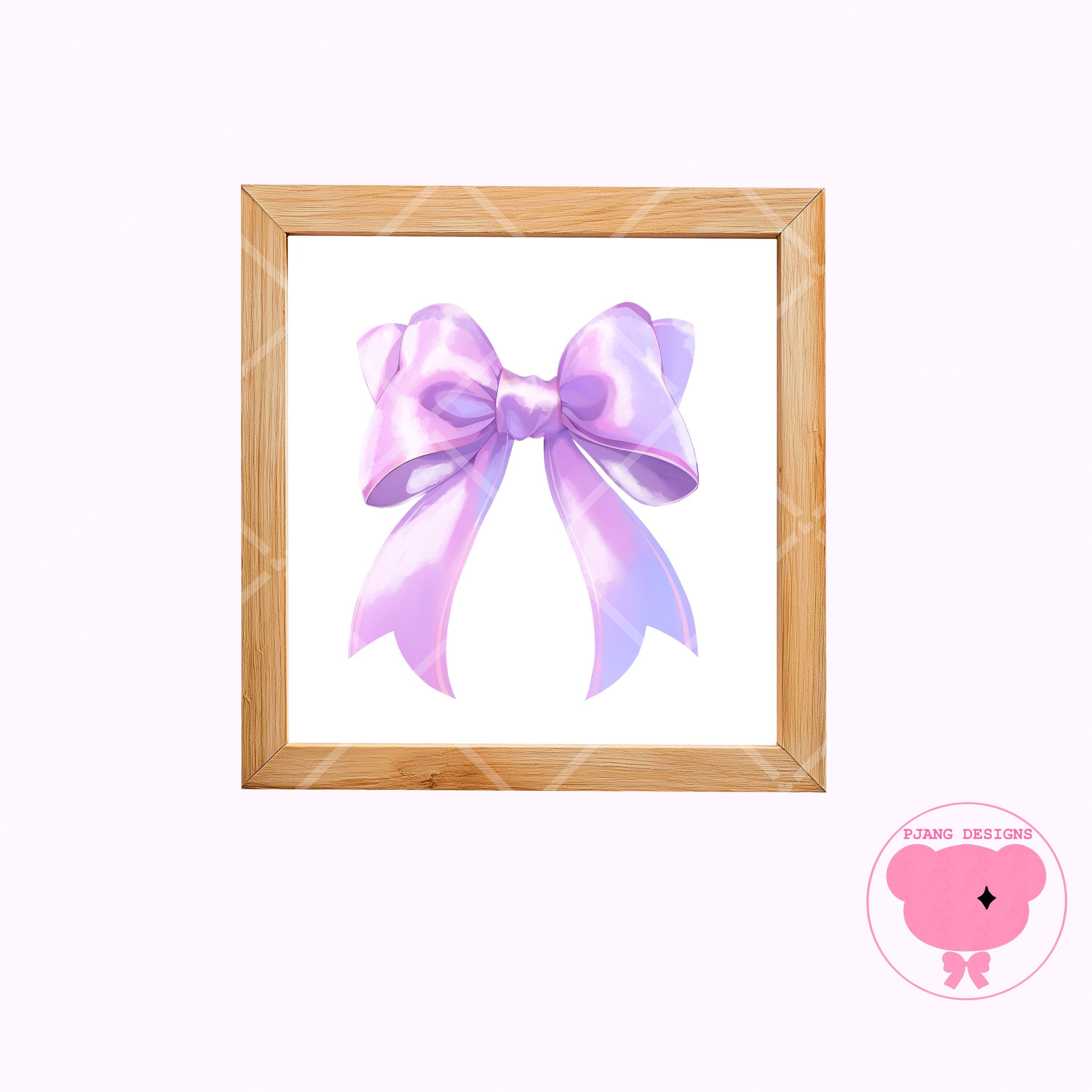 12 Cute Purple Ribbon Bows Clipart Set Digital PNG Download for Crafts ...