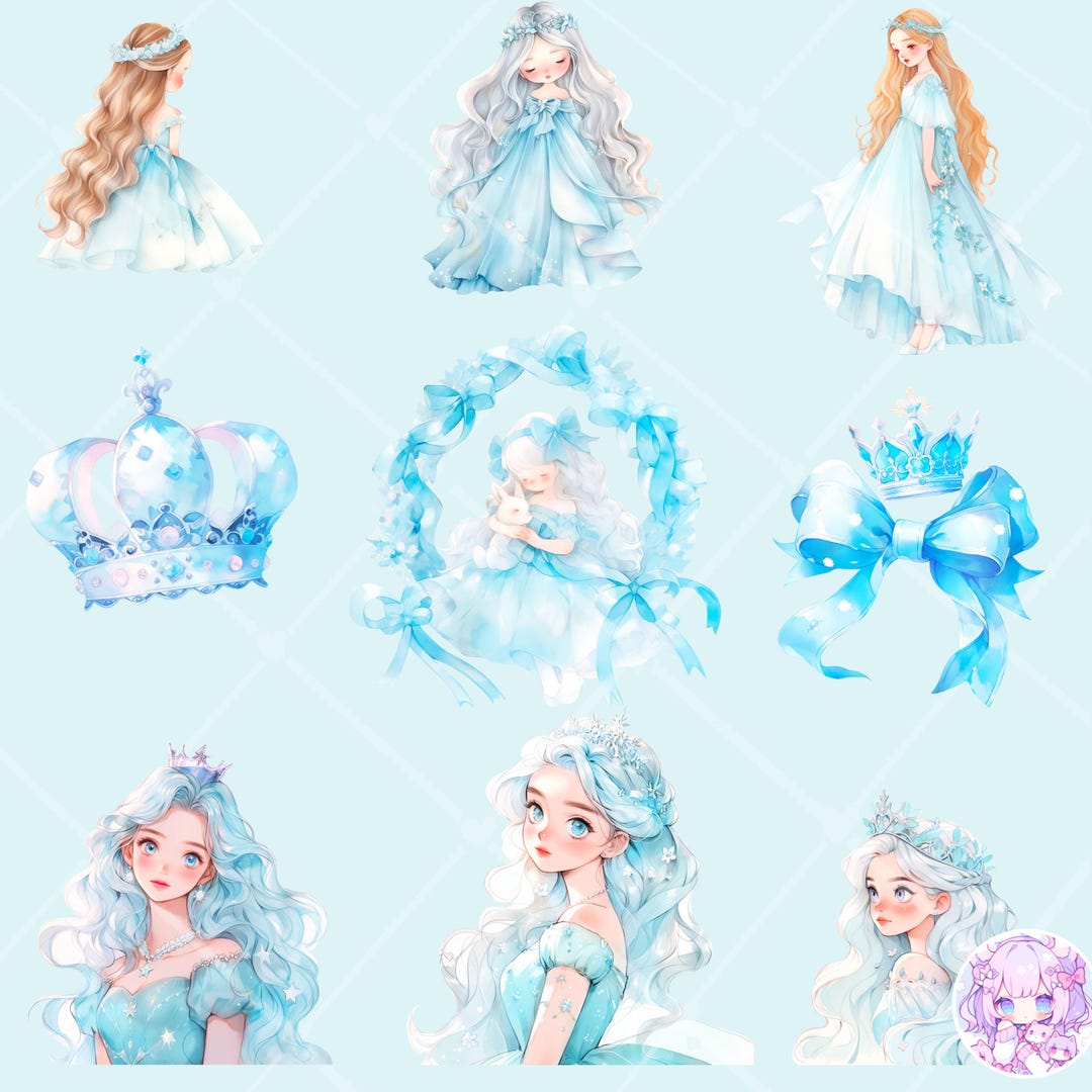 Magical Blue Princess Carriage and Accessories, Fantasy Princess Crown ...