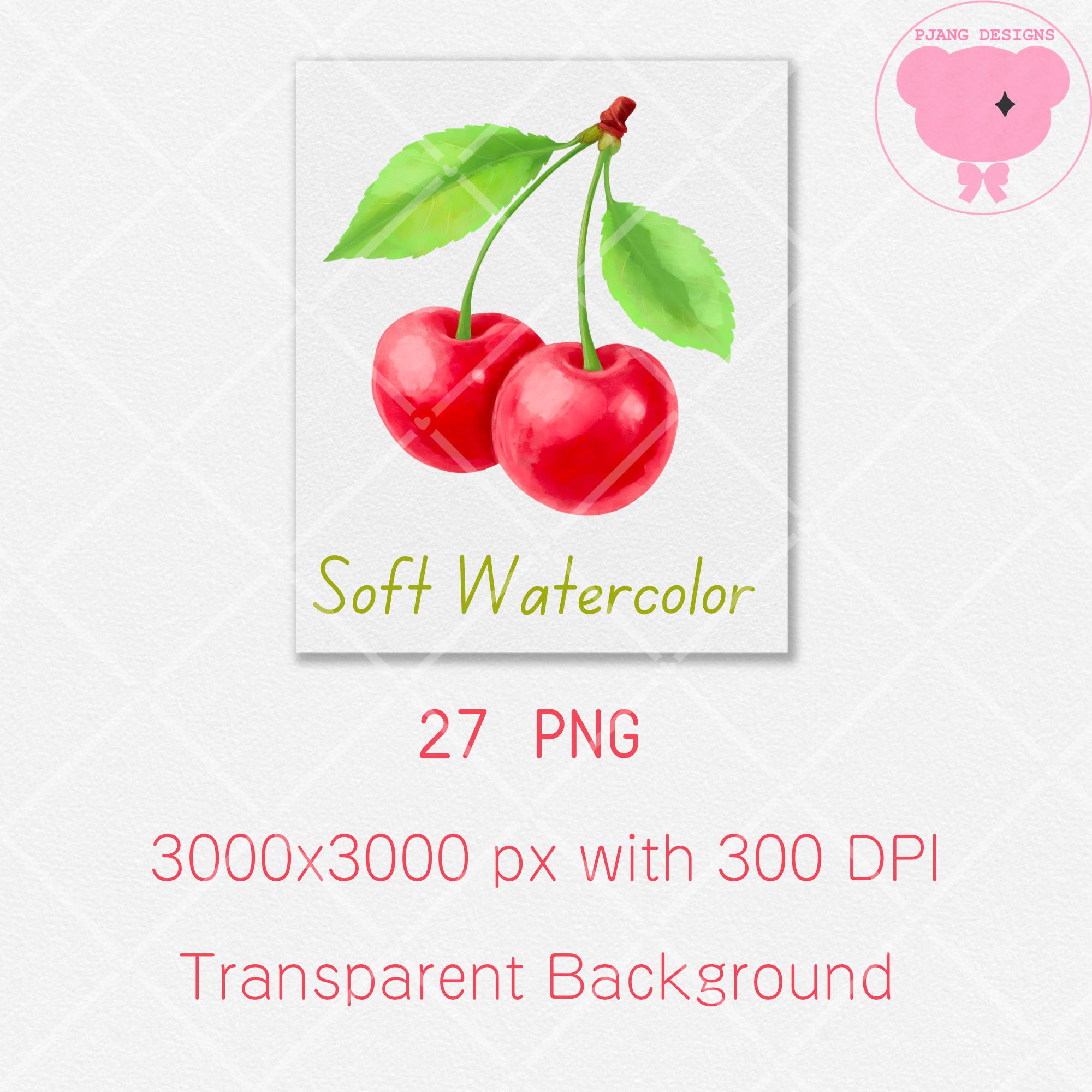 Watercolor Fruit Clipart | 27 PNG Fruits | Delicious Digital Fruit ...