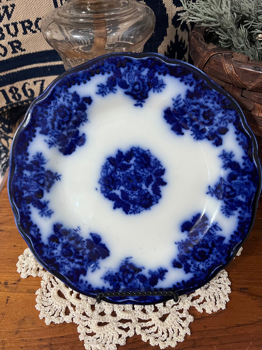 Flow Blue Dinner Plate - Etsy