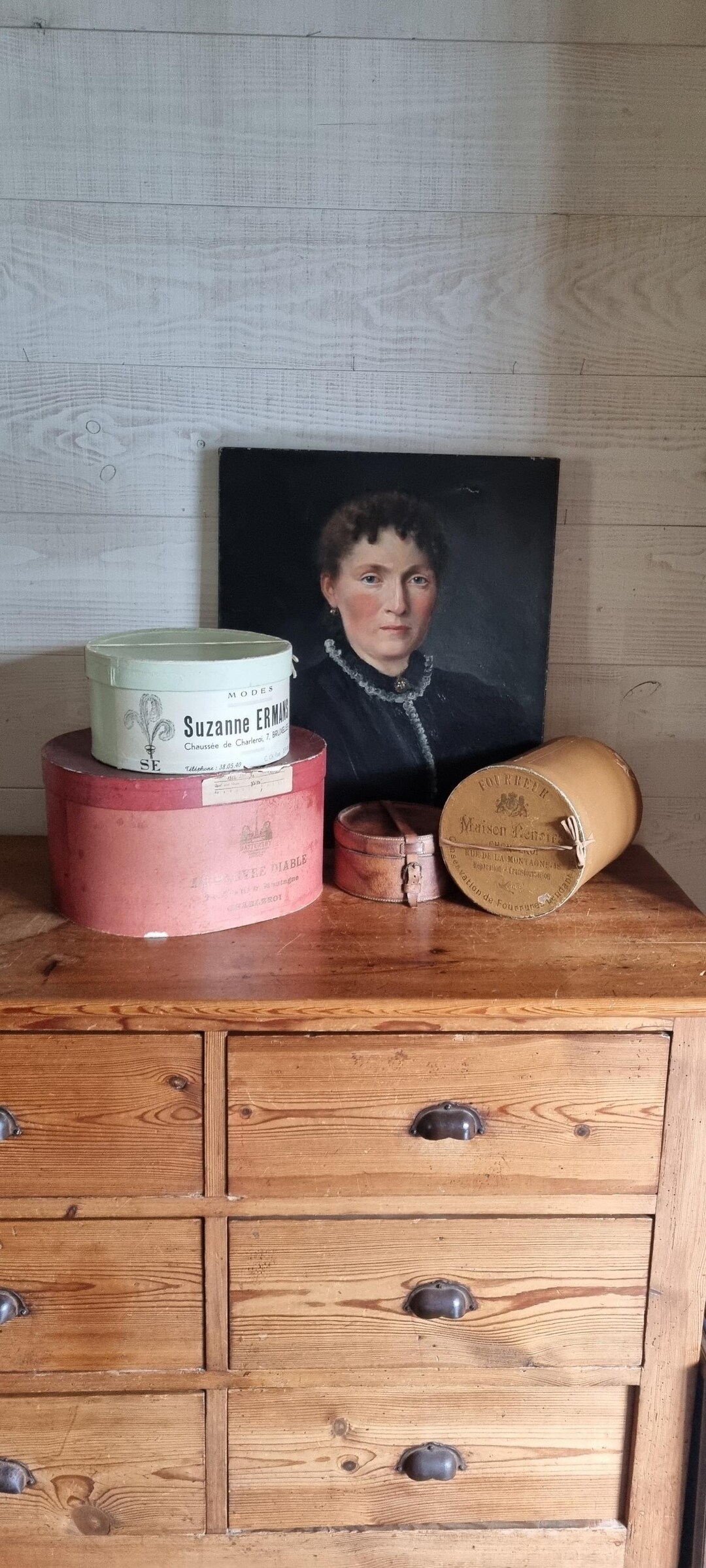 Antique Boxes With Hat, With Fur Muff, Fashion Store, Display, French ...