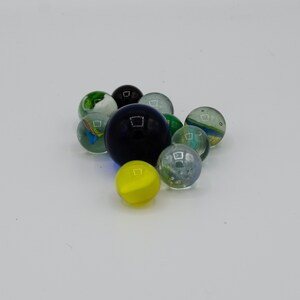 Vintage Glowing Marbles Assortment 10 Small Glass Marbles, One Large ...