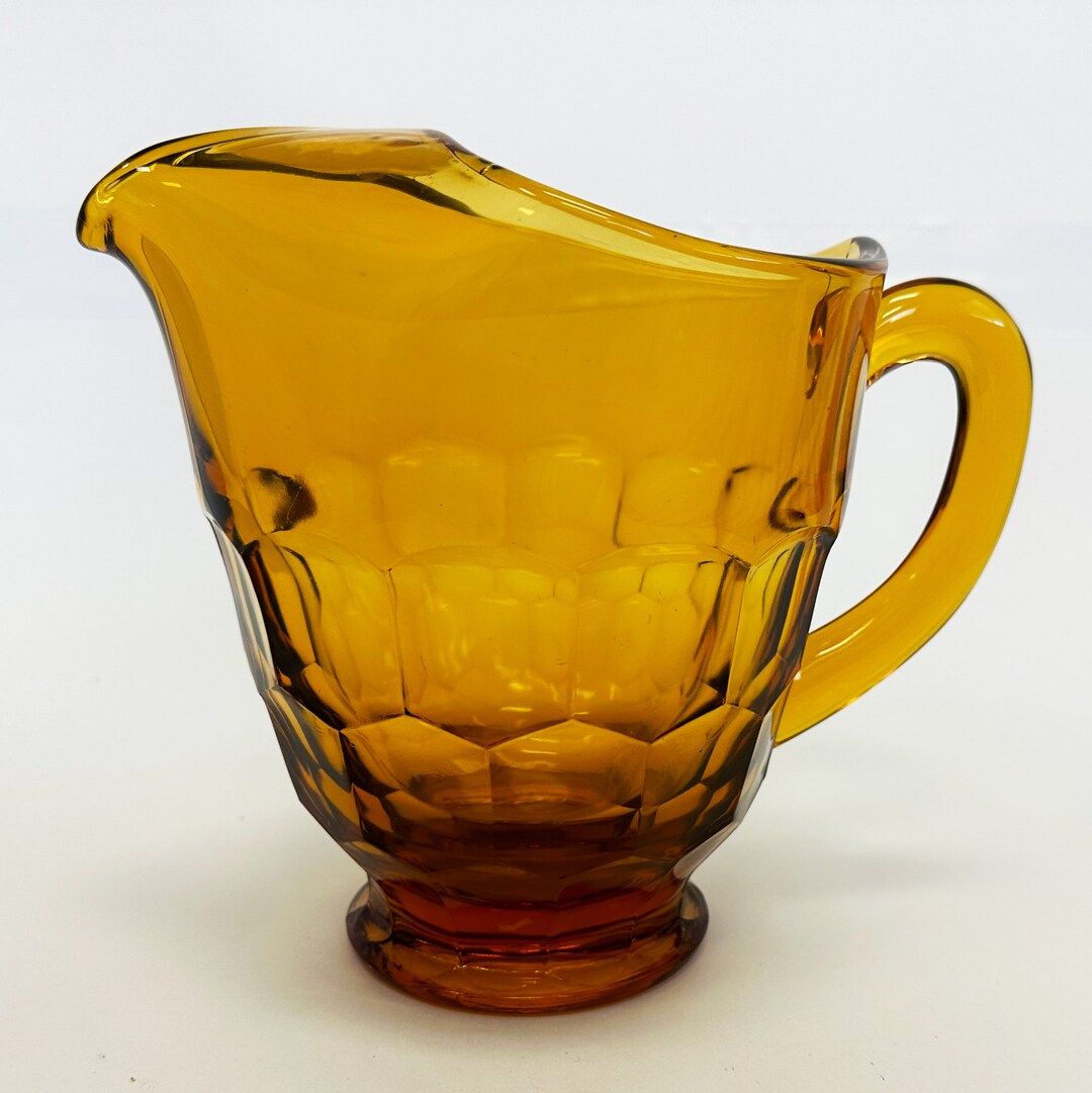 Vintage Medium Amber Glass Pitcher With Ice Guard 1970s Retro Charm for ...