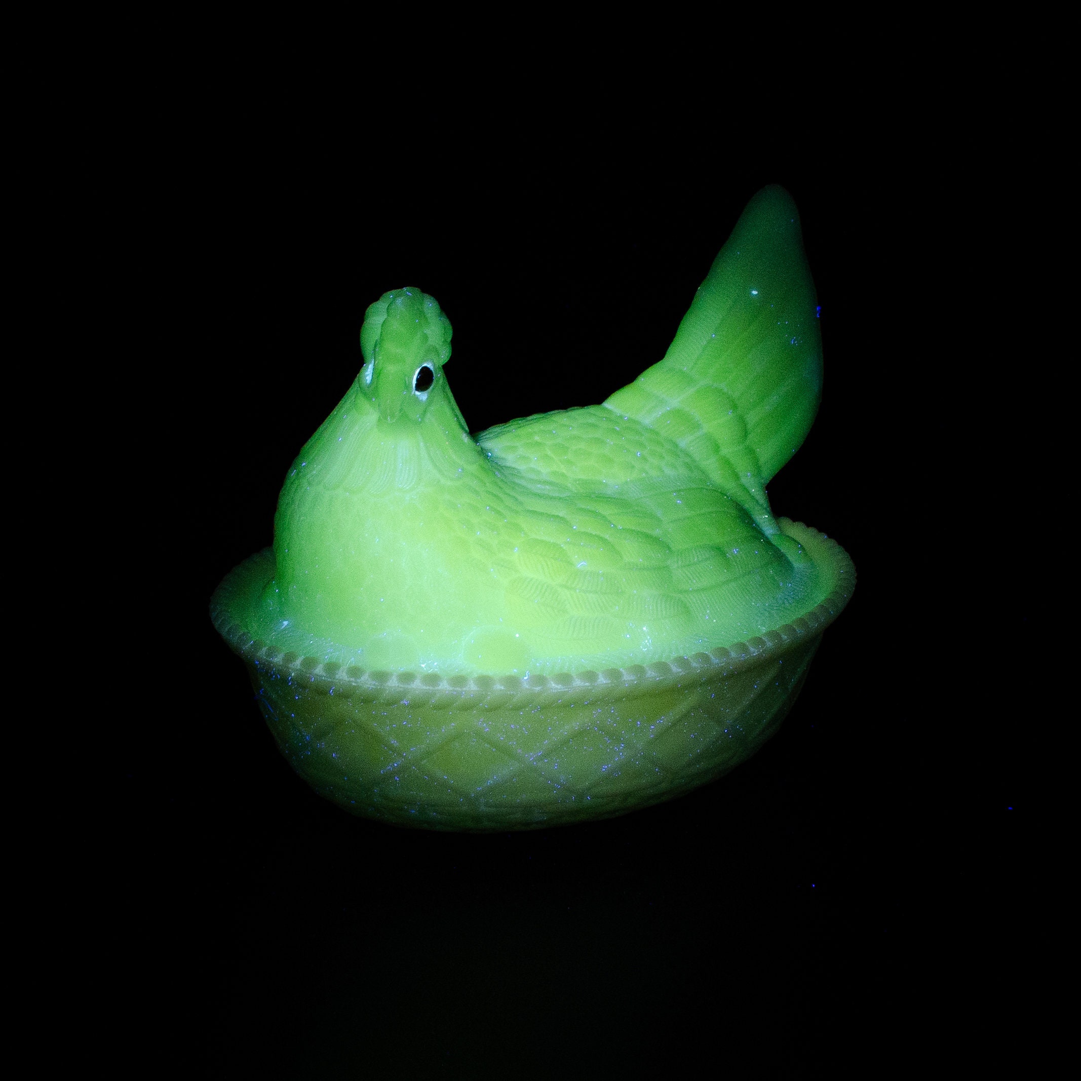 Large Westmoreland White Slag Milk Glass Hen on Nest Dish Diagonal ...