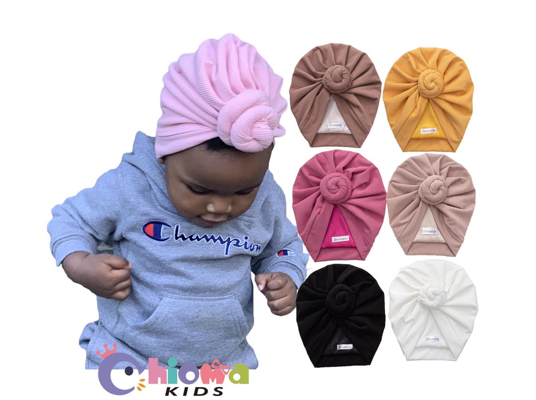 SATIN LINED BABY Turbans– No More Balding, Pre-tied Topknot Bun Turban ...