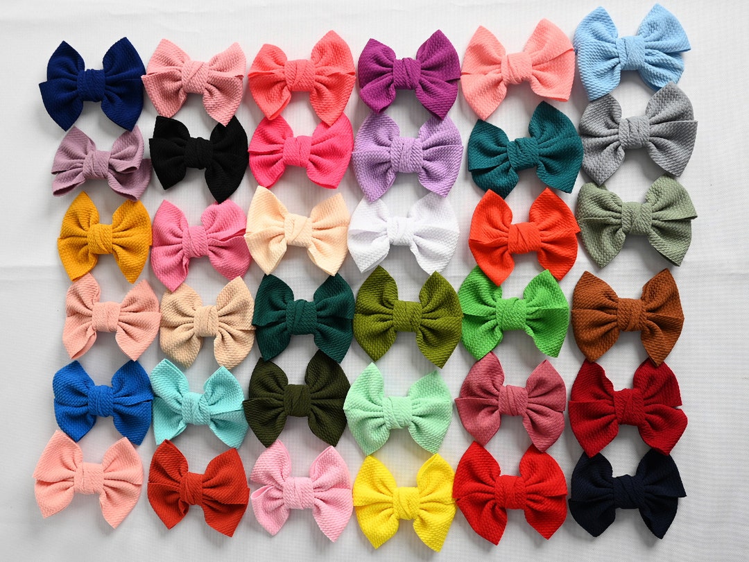 SOLID COLOR BOWS-4 Inch Baby Bows, Baby Girl Bows Headband Bow Clip ...