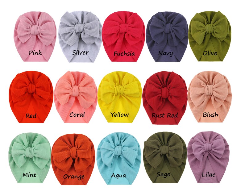 BABY BOW TURBAN Hat, Newborn Baby Bow Turban, Baby Shower Gifts, Infant ...