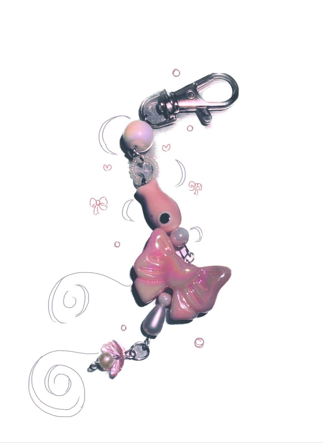 Pastel Pink Koi Fish Mermaid Core Keychain, Baby Pink, Pink Core ...