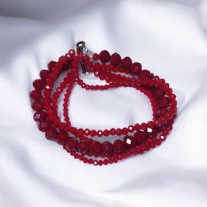 Set of Jewelry Made of Red Glass Rondel Beads of Various Sizes From 4 ...
