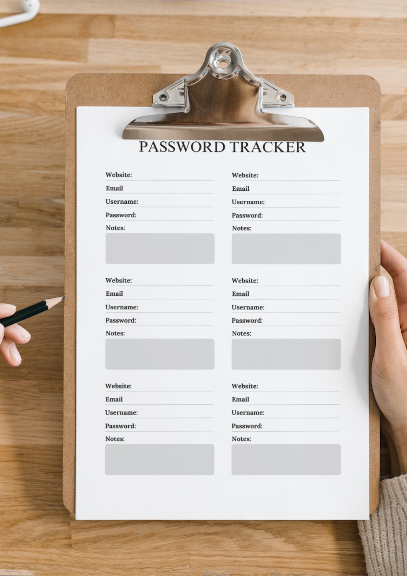 Password Log Tracker Printable Template Organizer for - Etsy