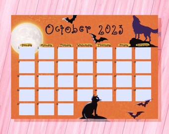 Editable | Printable | PDF October 2023 Planner Calendar - Etsy