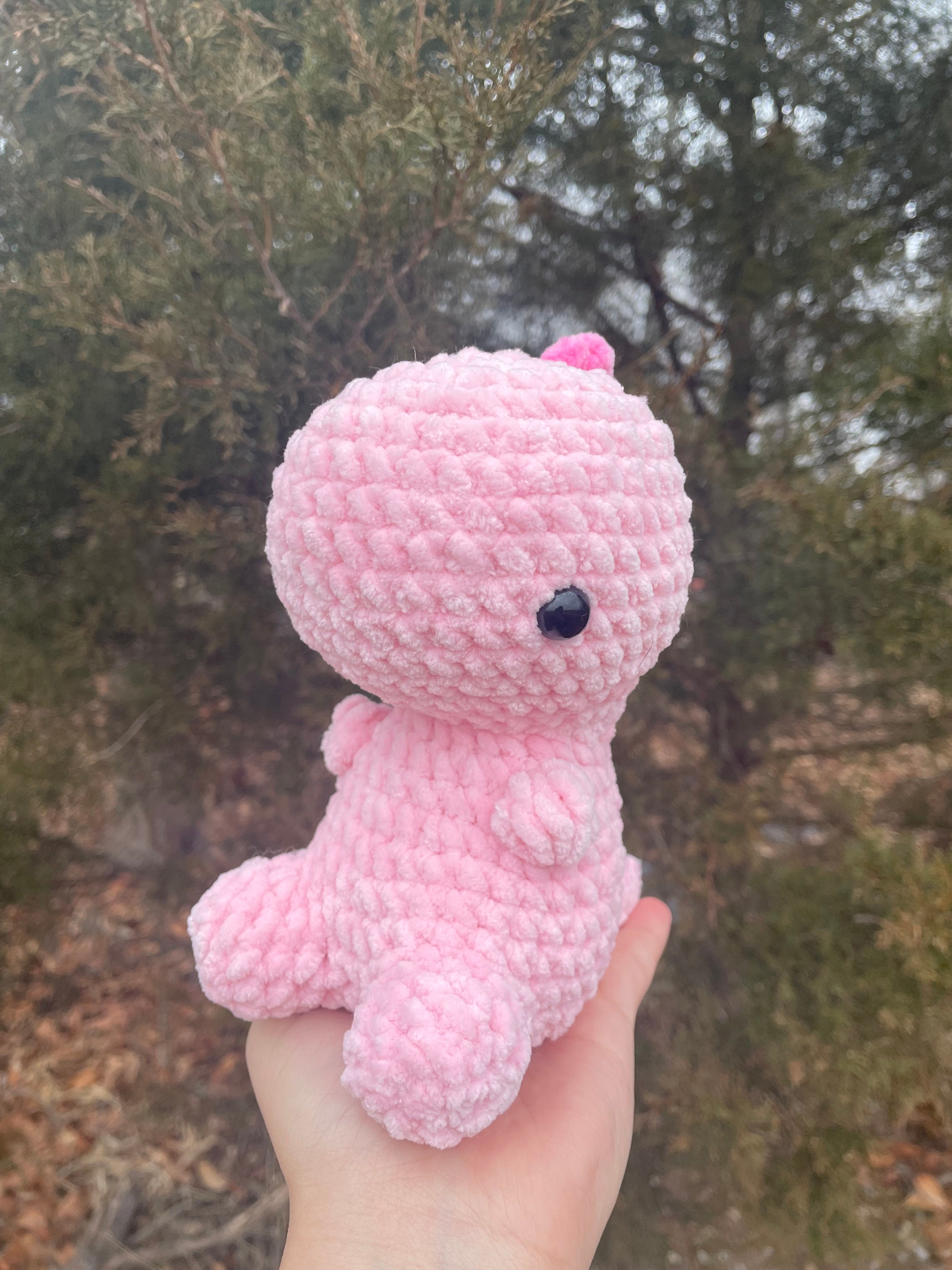 Pink T-rex Dinosaur Plushie Cute Amigurumi - Etsy