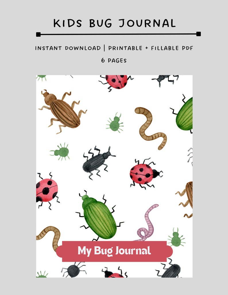 Kids Bug Journal Template - Etsy