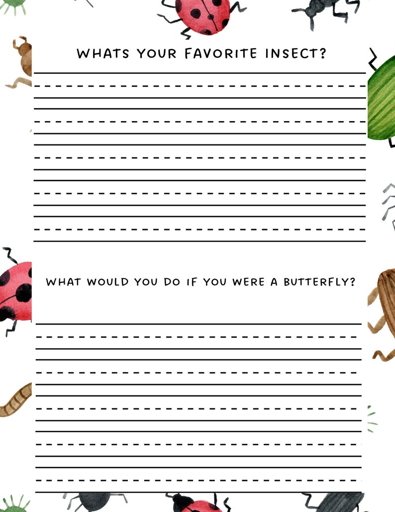 Kids Bug Journal Template - Etsy