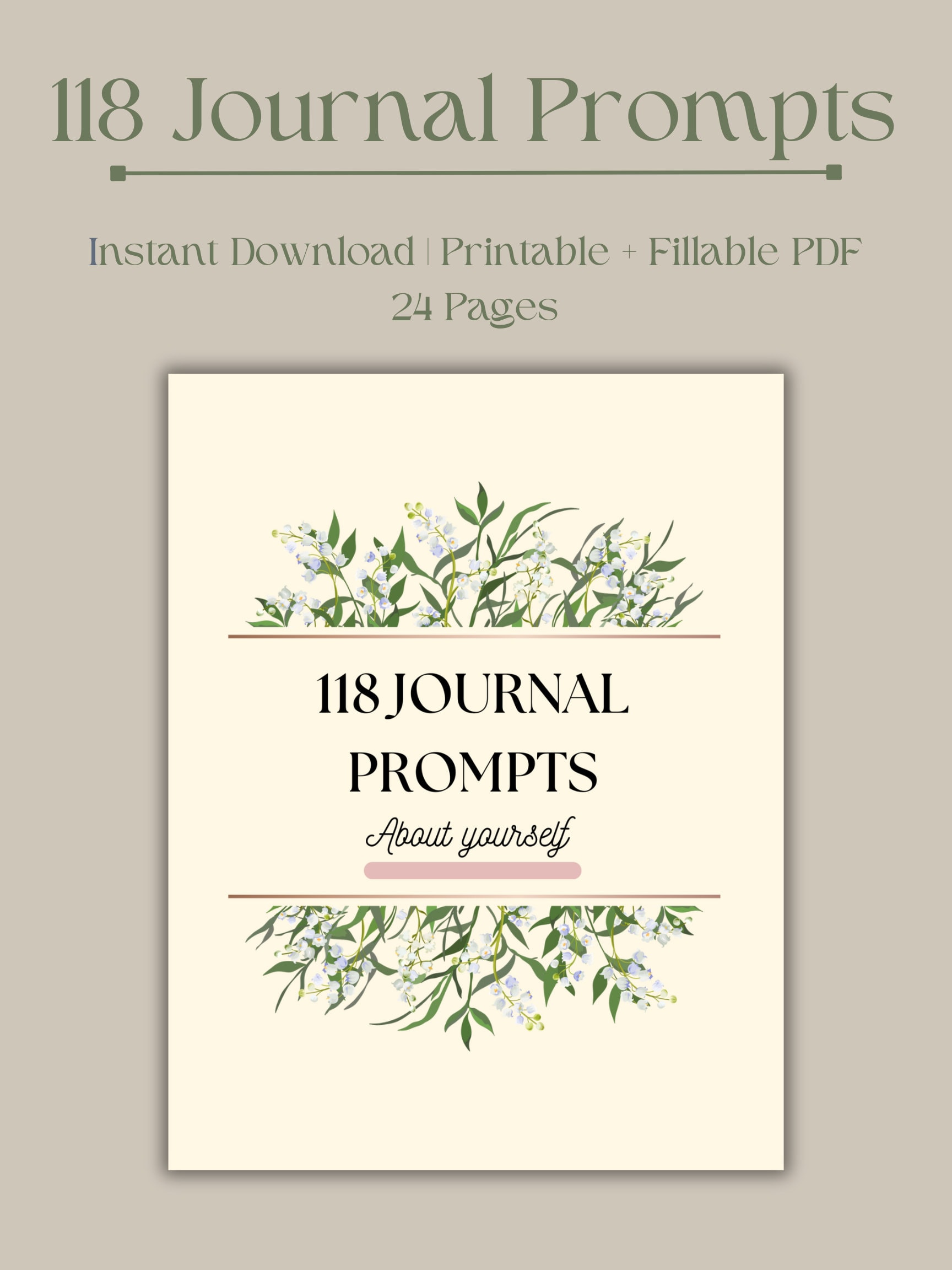 118 Journal Prompts Template - Etsy