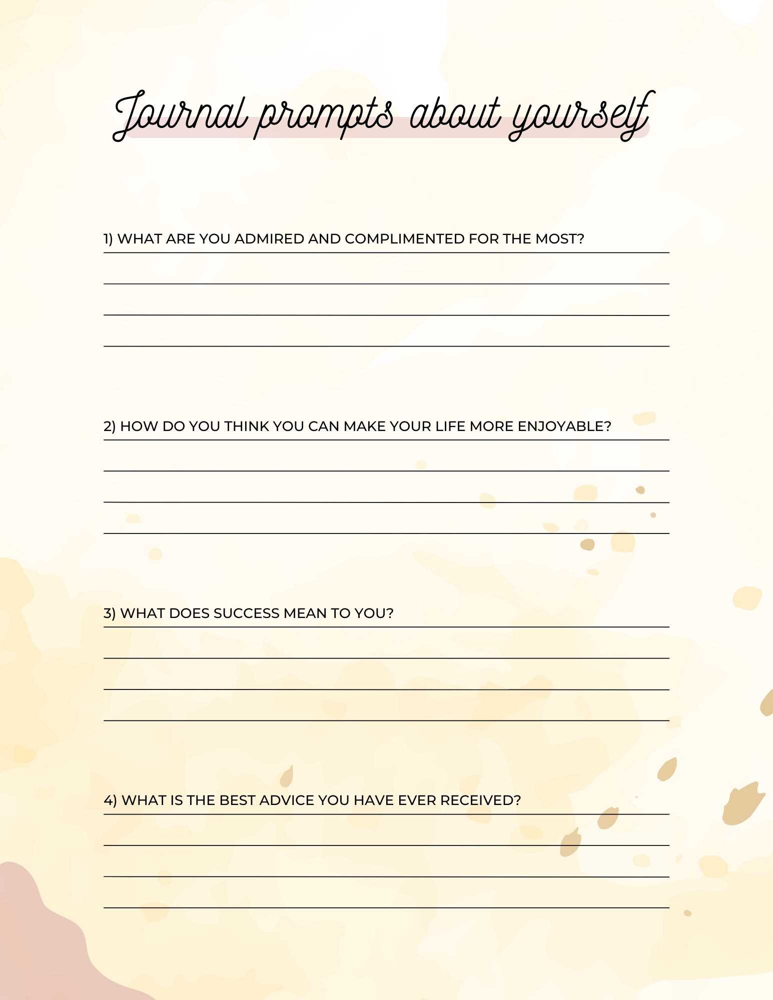 118 Journal Prompts Template - Etsy