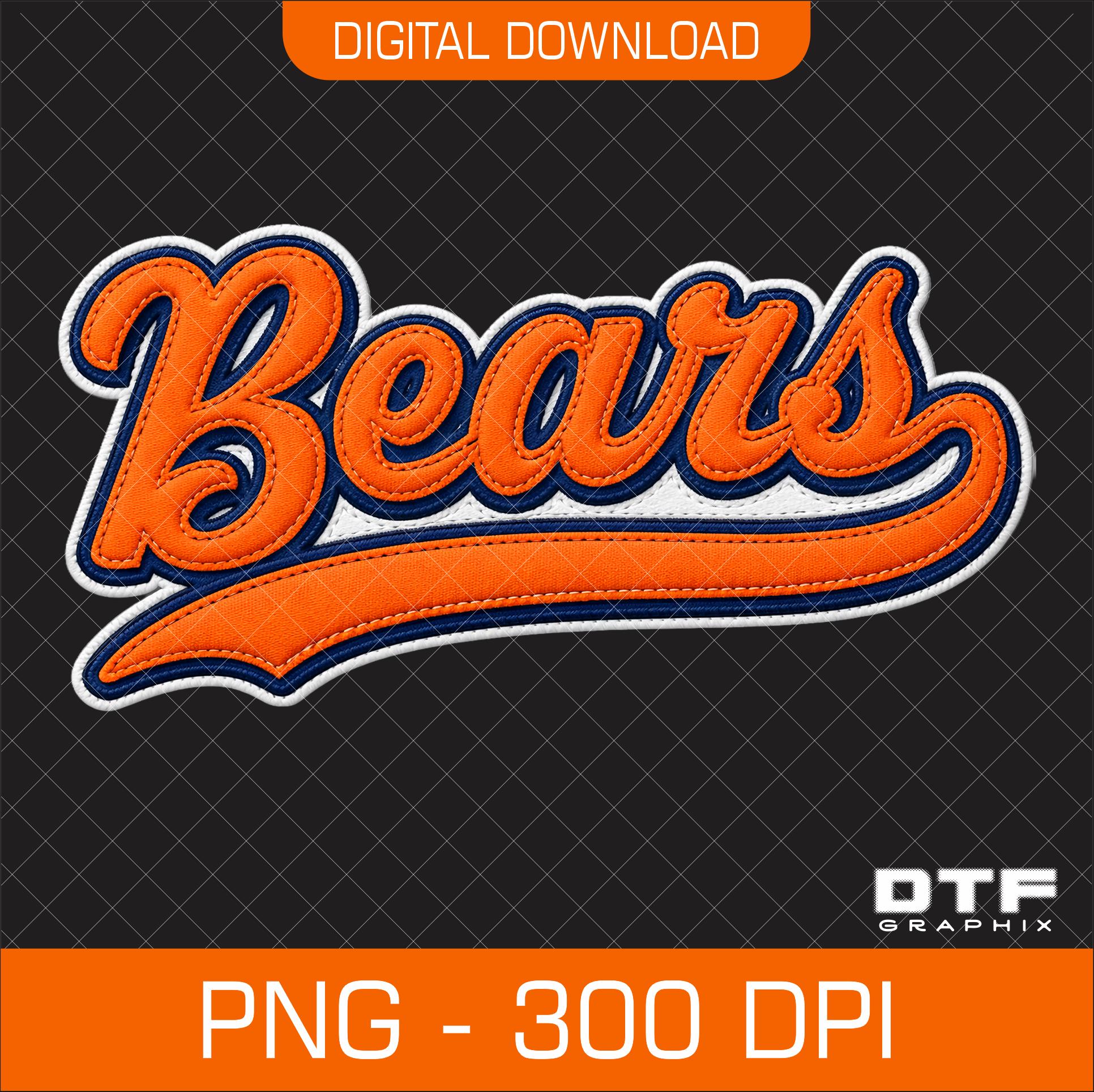 Chicago Bears Script Lettering Embroidered Patch Style – DTF Digital ...