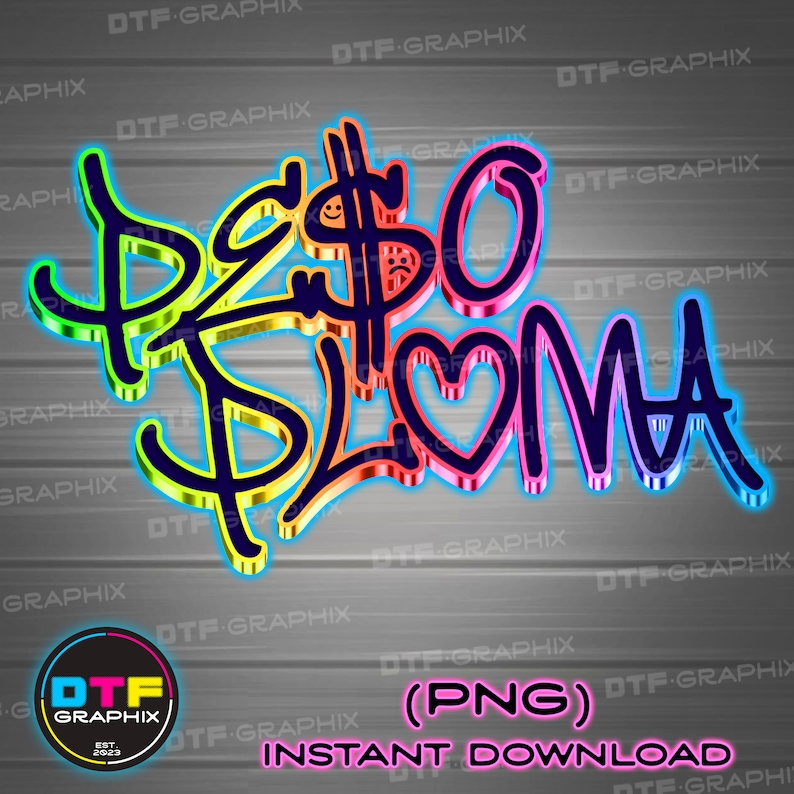 Peso Pluma 3D Logo: Digital Artwork PNG for DTF Printing and ...