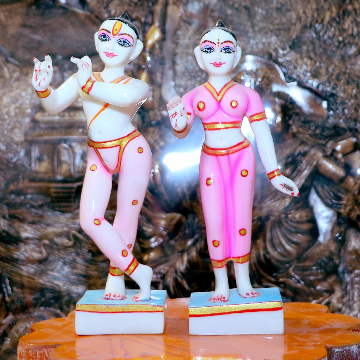 Radha Krishna Statue/murti/figurine/idol.cultured Marble Krishn Radha Murty, Hindu Divine Couple ...