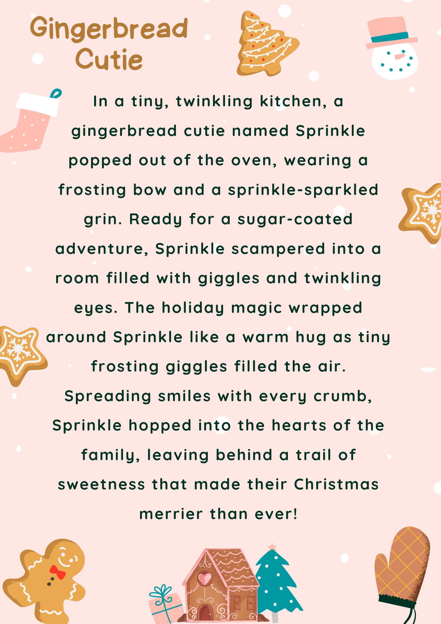 Gingerbread Cutie, Christmas, Printable, Digital Download - Etsy