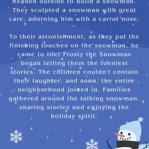 The Talking Snowman Mad Libs, Christmas, Printable, Digital Download - Etsy
