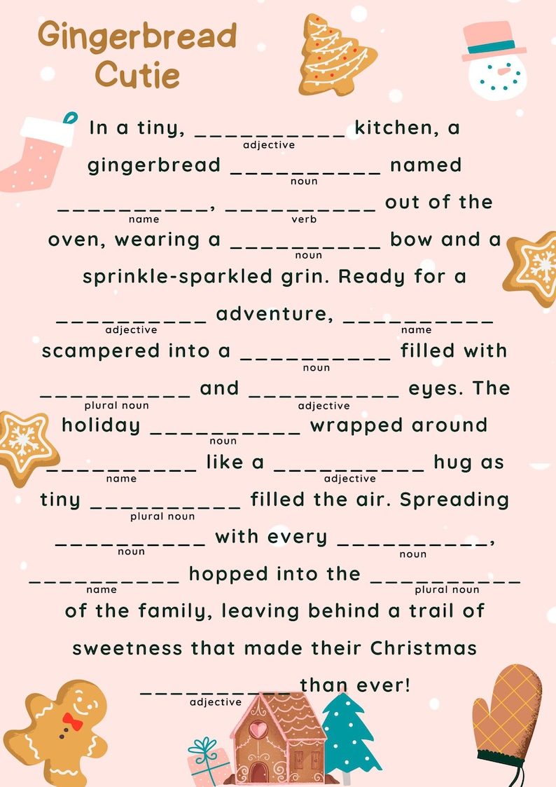 Gingerbread Cutie, Christmas, Printable, Digital Download - Etsy