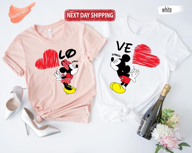 Kissing Mouse and Friends Smack T-shirt, Valentine's Day Love Heart ...