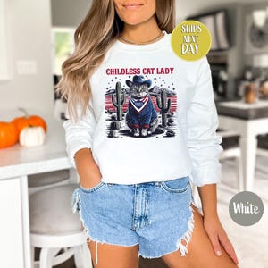 Vintage Childless Cat Lady 2024 Sweatshirt and Hoodie, Childless Cat ...