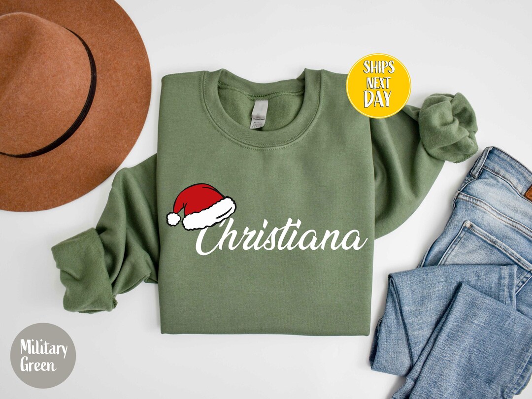 Matching Family Christmas Santa Hat Sweatshirt, Personalized Matching ...