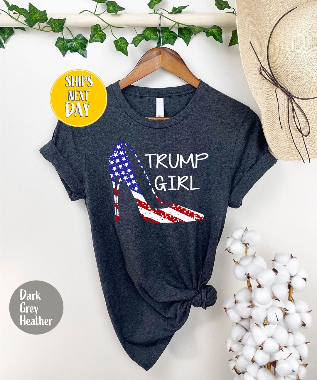 Retro Trump Girl Patriotic High Heels T-shirt, Trump Girl High Heel T ...